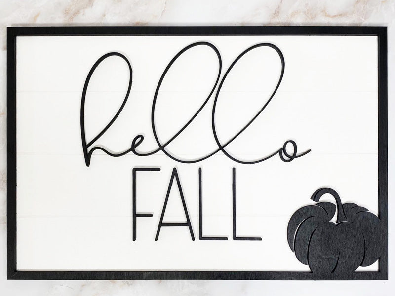 Hello Fall Pumpkin Wall/Door Sign - Rectangle – BWS Creations